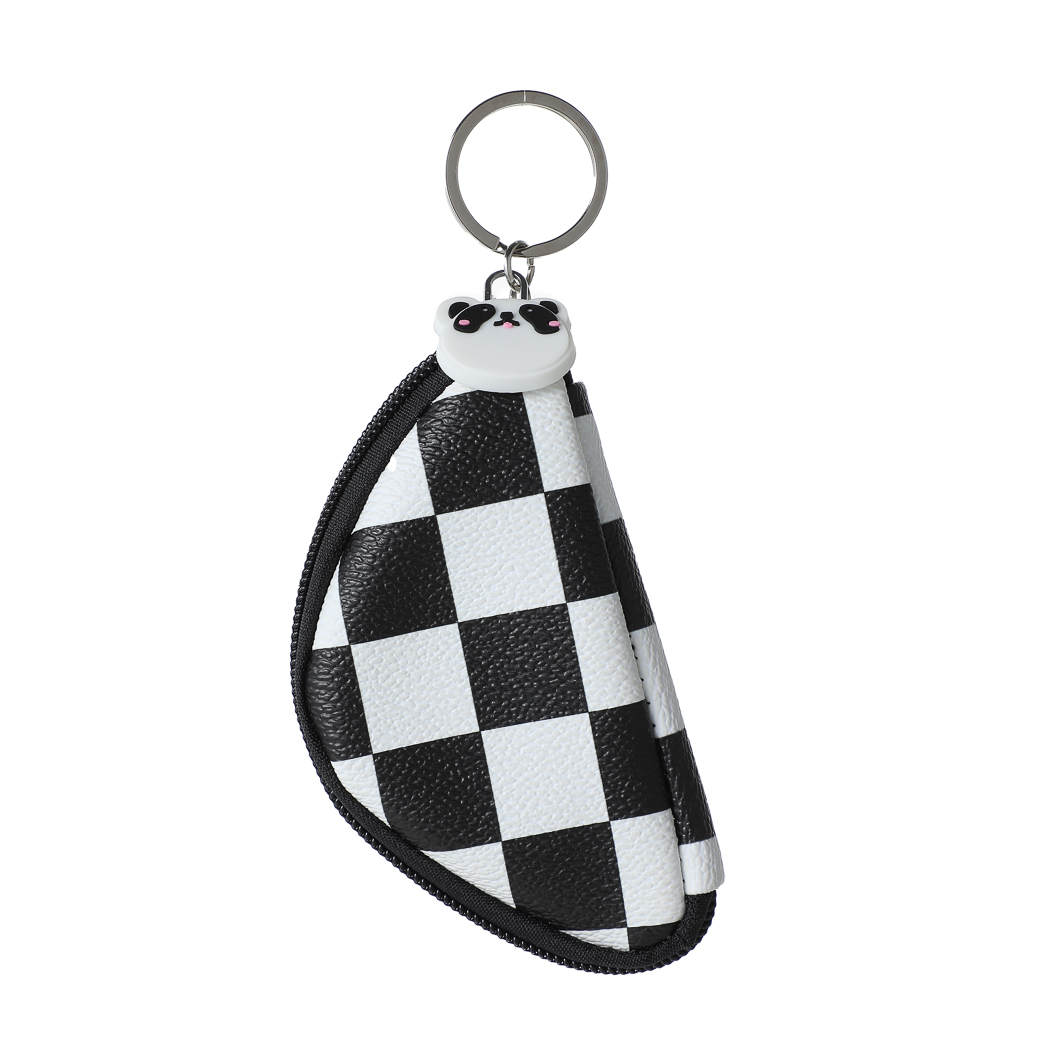 Popmart - საფულე ხურდის /Checkered Pattern Triangle Coin Purse(Black)